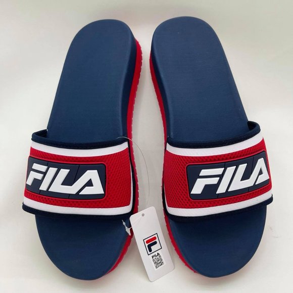 Fila | Shoes | Mens Fila Navy Red White Lunar Slide Slides | Poshmark